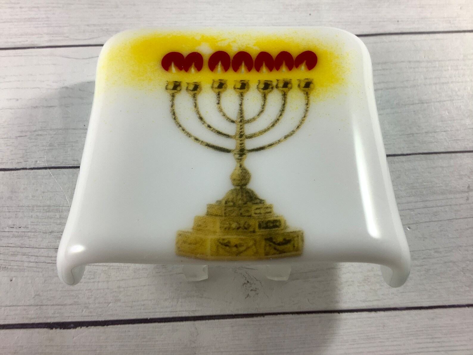 Menorah Fused Glass Plug in Jewish Night Light Outlet Sconce - Etsy