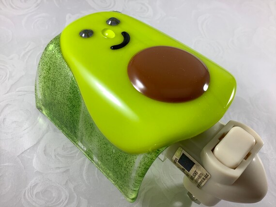 Avocado Fused Glass Plug in Fruit Night Light Outlet Sconce | Etsy