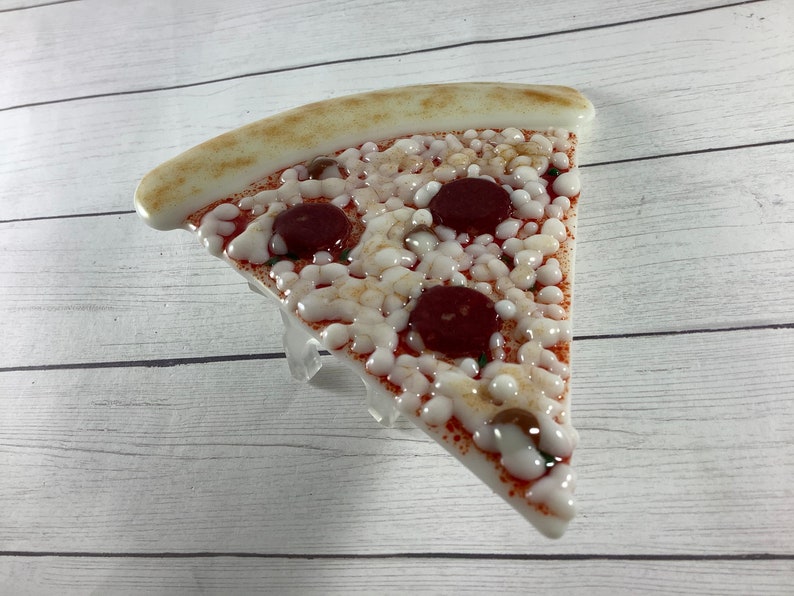 Pepperoni Pizza Have a Slice Fused Glass Wall Plug in Food Night Light ...