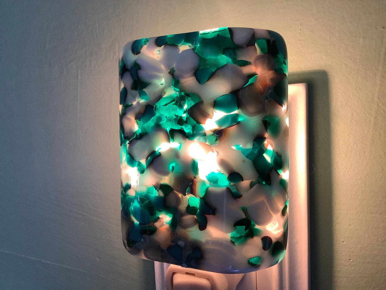 Reactive Frit Fused Glass Glass Plug in Night Light - Etsy
