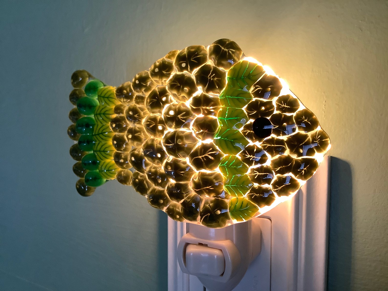 1 Millefiori Fish Fused Glass Plug in Night Light - Etsy