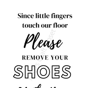 Printable Please Remove Your Shoes Sign, Remove Shoes Wall Decor ...