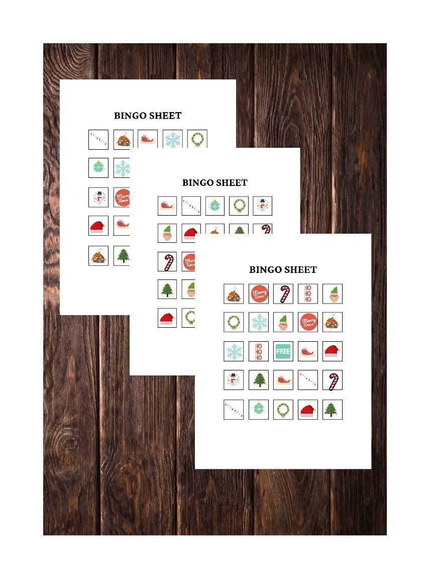 Printable Christmas Bingo Game, Digital Download Holiday Bingo Game for ...