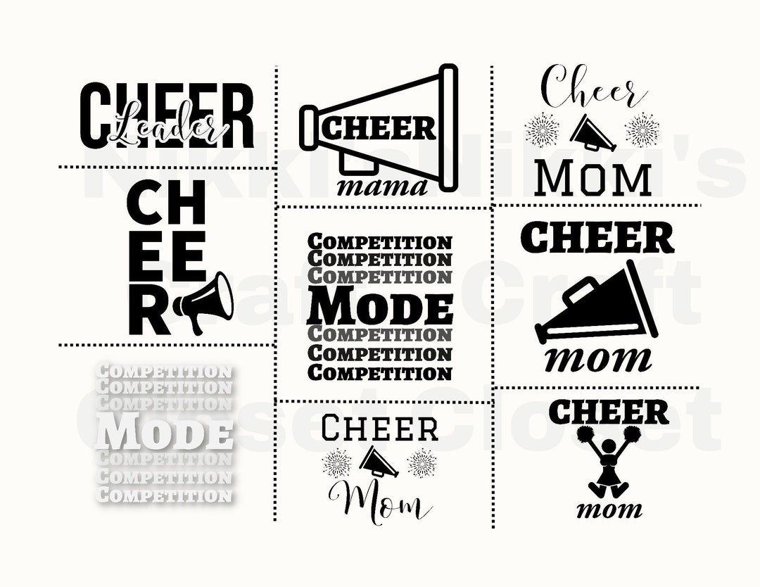 Cheer SVG Cut Files, Cheerleader PNG, Cheer Mom Shirt Design, Set of ...