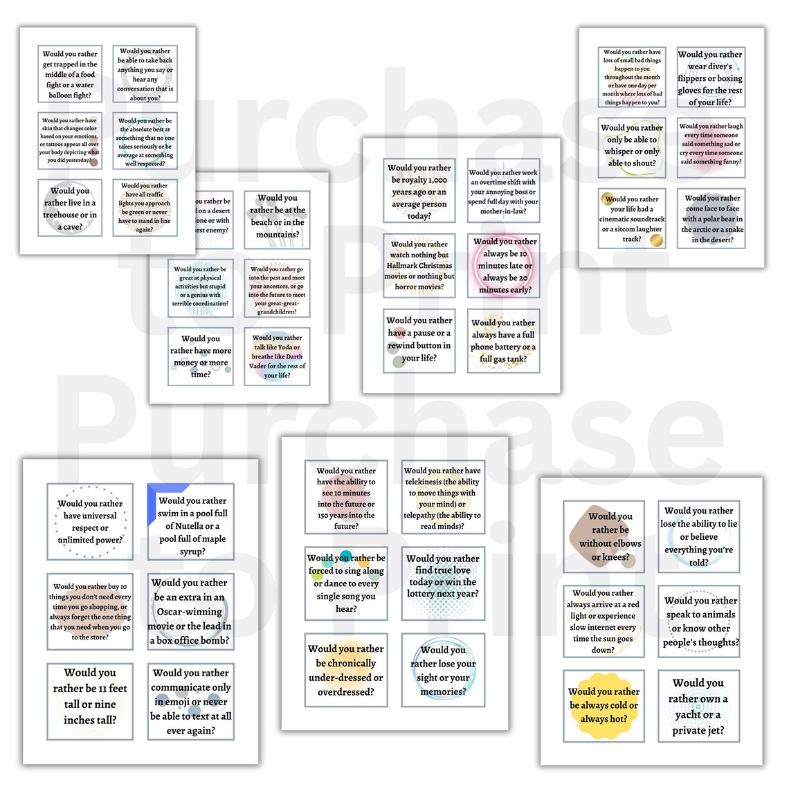 Would You Rather Icebreaker Printable Team Building Cards, Group or ...