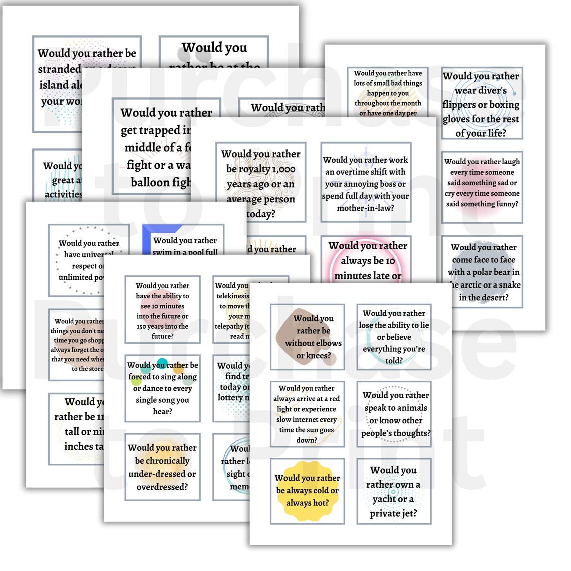 Would You Rather Icebreaker Printable Team Building Cards, Group or ...