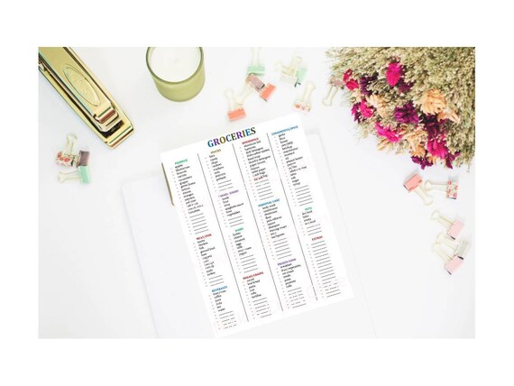 Printable Grocery Store List Shopping Checklist Food - Etsy