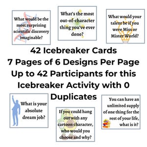 Personalized Icebreaker Printable Team Building Cards, Meeting ...
