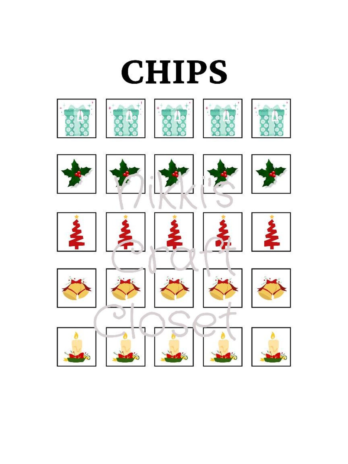 Printable Christmas Bingo Game, Holiday Bingo Game, Christmas Card ...