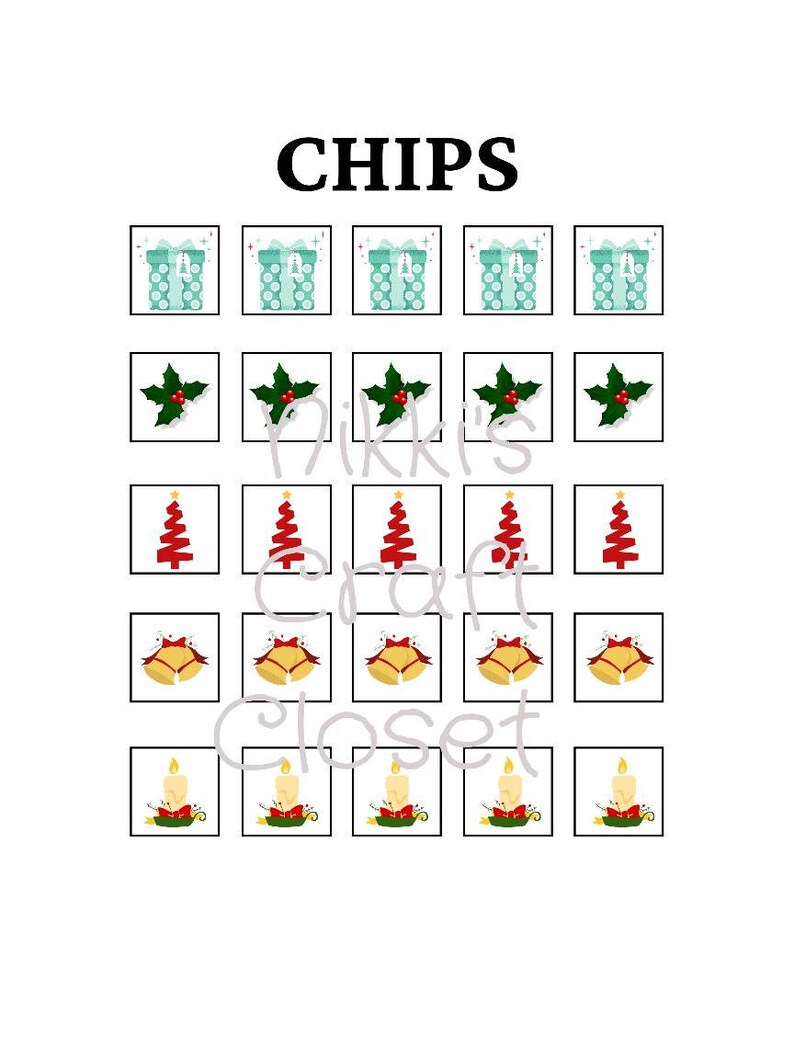 Printable Christmas Bingo Game, Digital Download Holiday Bingo Game for ...