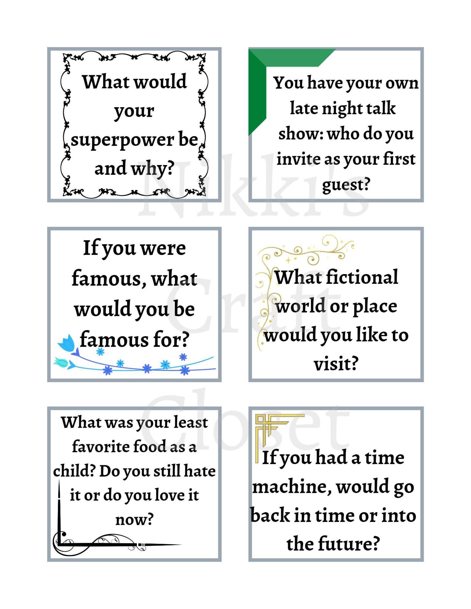 Personalized Icebreaker Printable Team Building Cards Group - Etsy