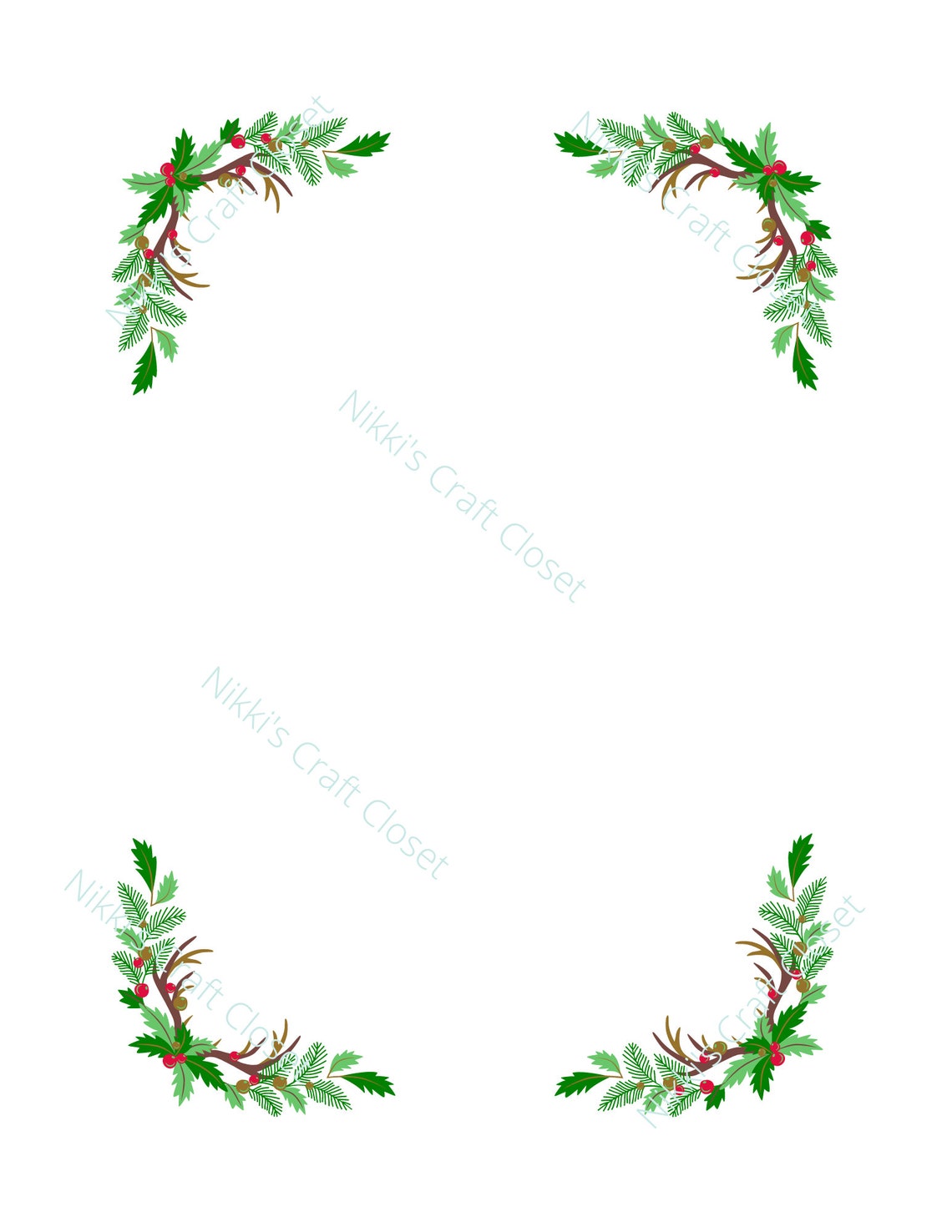 Christmas Flyer Borders Printable, Invitation Borders for Holiday Party ...