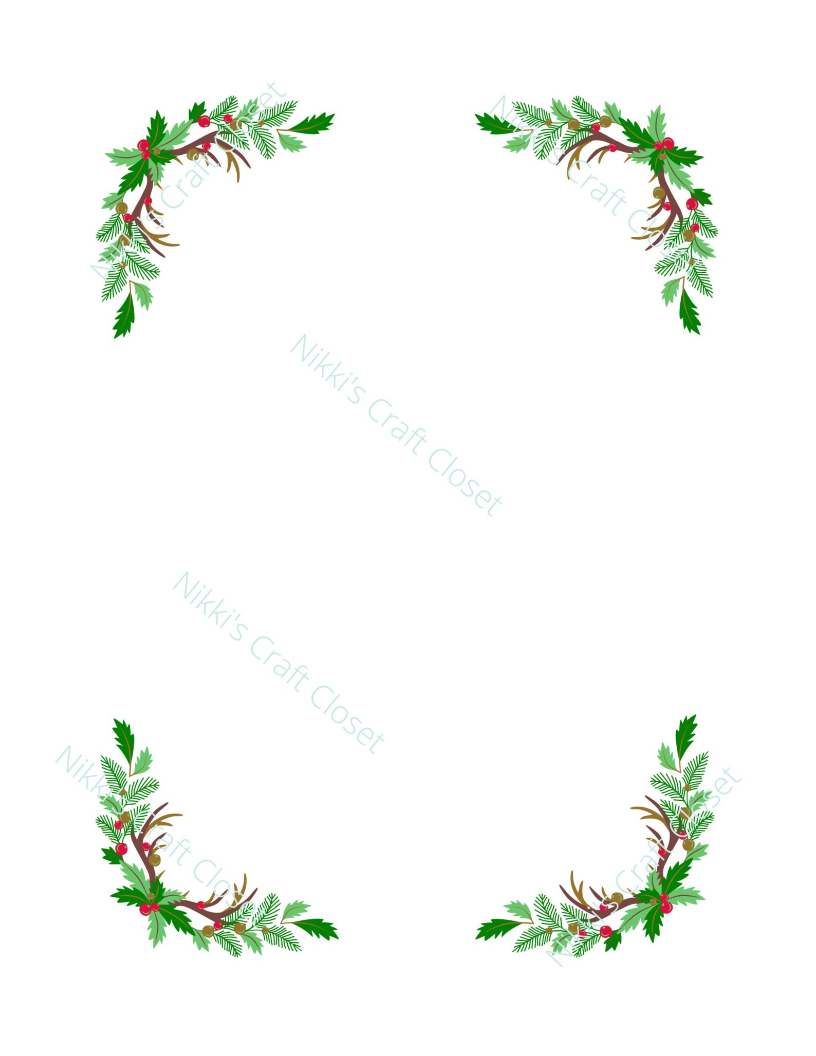 Christmas Flyer Borders Printable, Invitation Borders for Holiday Party ...