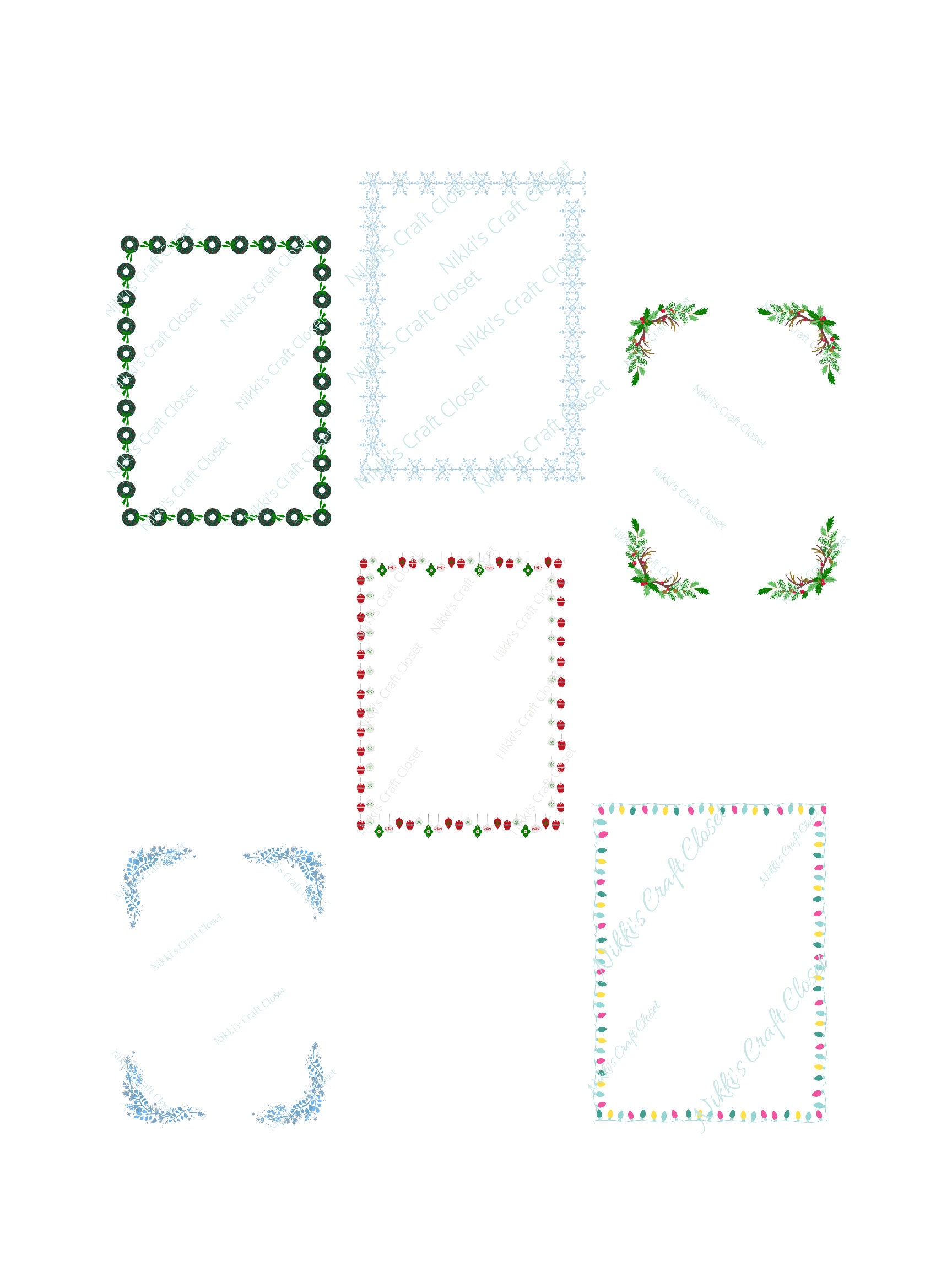 Christmas Flyer Borders Printable, Invitation Borders for Holiday Party ...