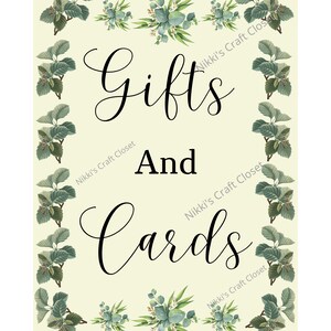 Gifts and Cards Printable Table Sign Set Gift Table Signs - Etsy