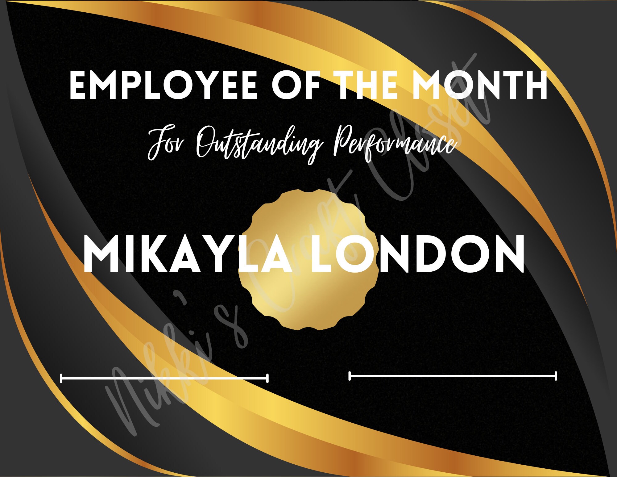 Custom Employee of the Month Printable Certificate, Custom Digital ...