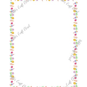 Summer Printable Paper Borders, Beach Paper for Summer Activities ...