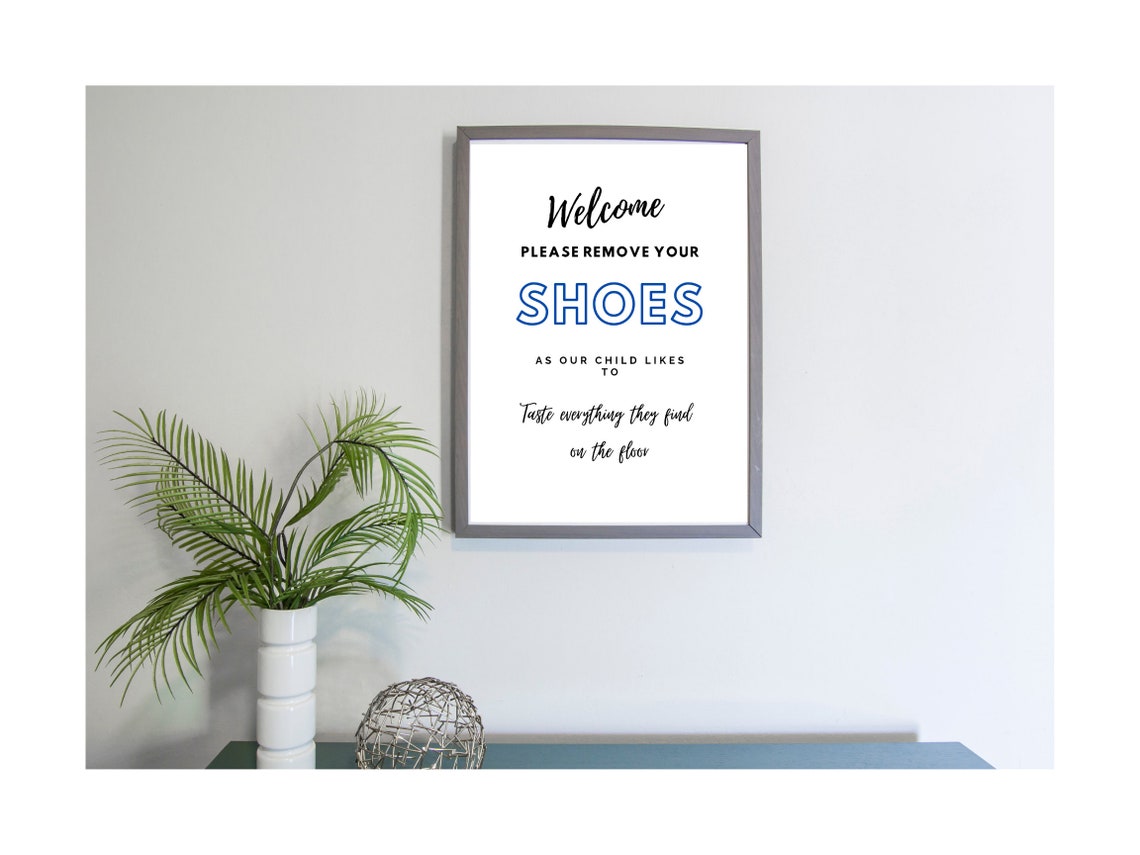 Printable Please Remove Your Shoes Sign, Remove Shoes Wall Decor ...