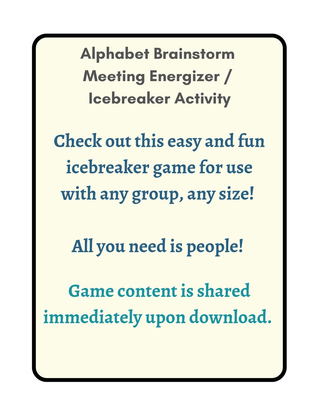 Personalized Printable Icebreaker Activity Meeting Icebreaker, Family ...