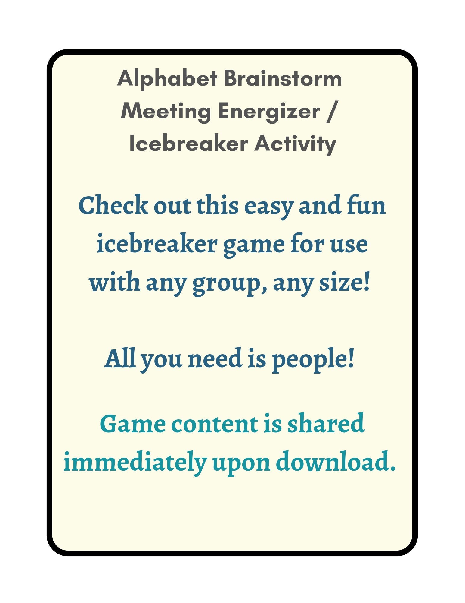 Personalized Printable Icebreaker Activity Meeting Icebreaker, Family ...