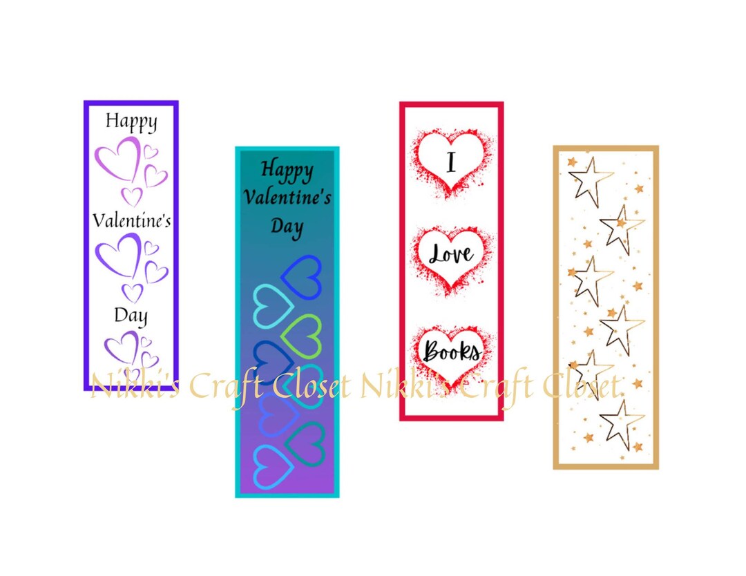 I Love Books Bookmarks, Printable Gift for Valentine, Love Bookmarks ...