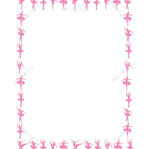 Girl Printable Paper Borders, Girl Invitation Frames, Set of Four ...