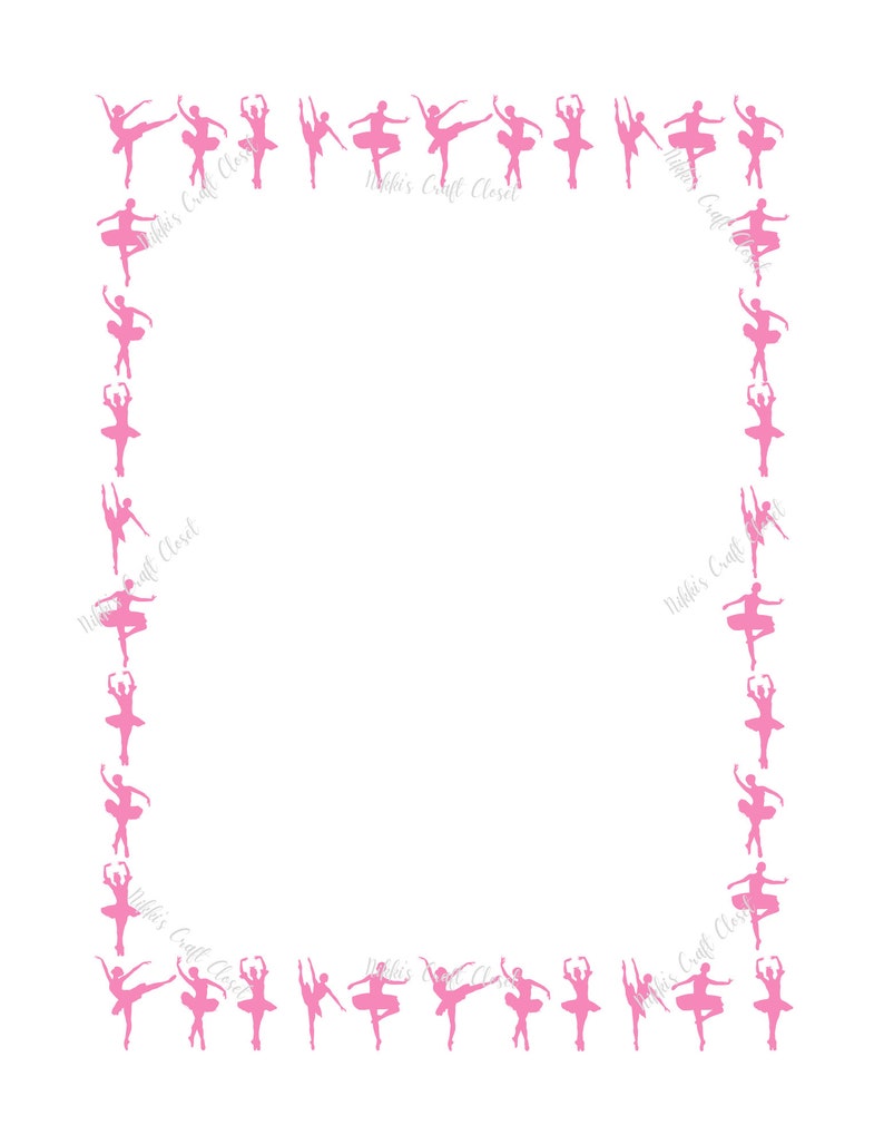 Girl Printable Paper Borders, Girl Invitation Frames, Set of Four ...