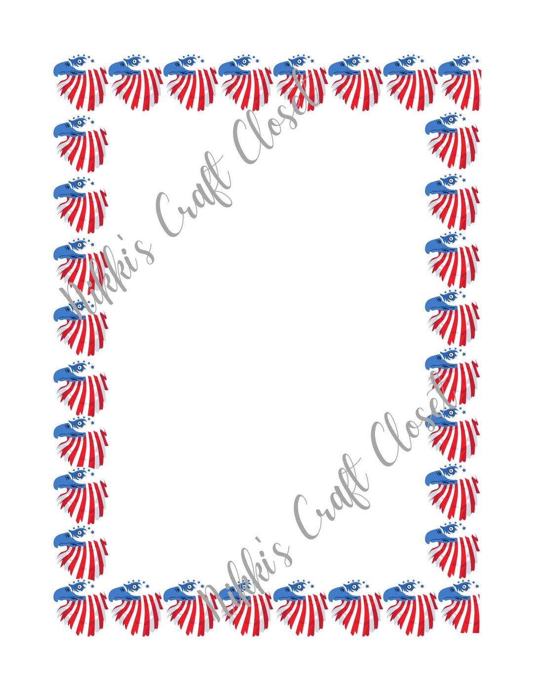 Printable Paper Borders, Red White Blue Invitation Borders, Printable ...