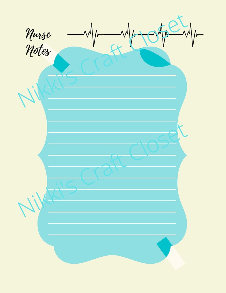 Printable Nurse Notes, Note-taking Paper for Healthcare RN, Colorful ...