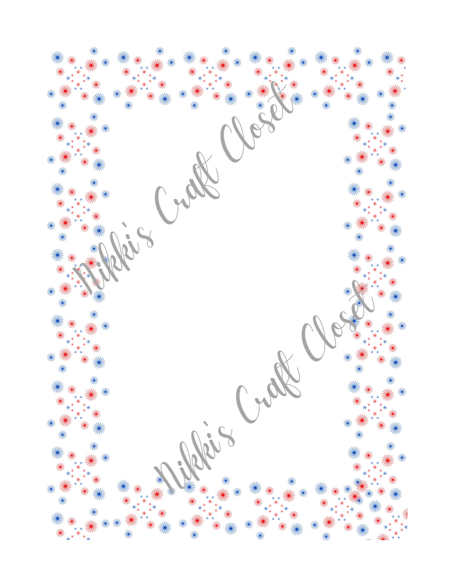 Printable Paper Borders, Red White Blue Invitation Borders, Printable ...