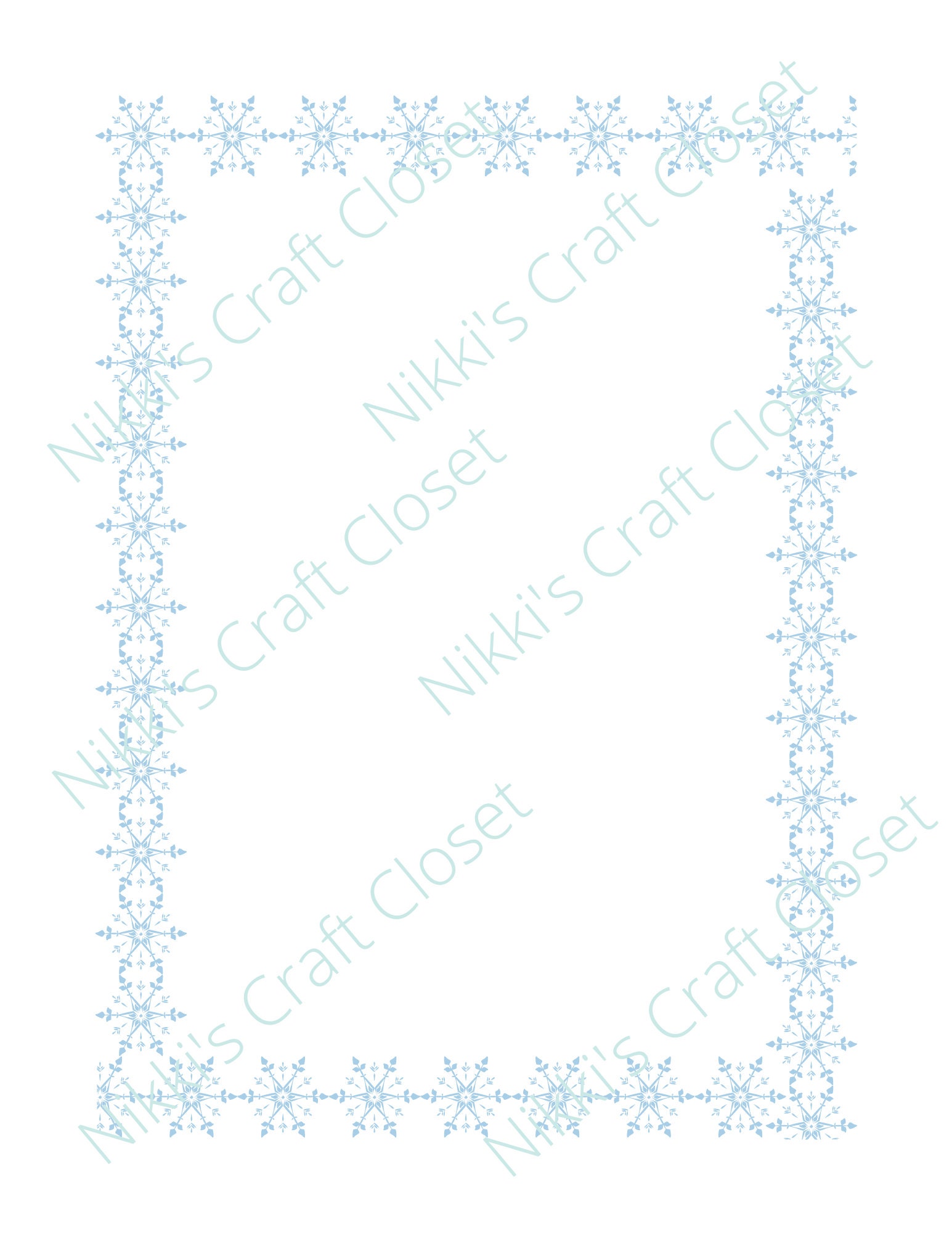 Free Printable Snowflake Border