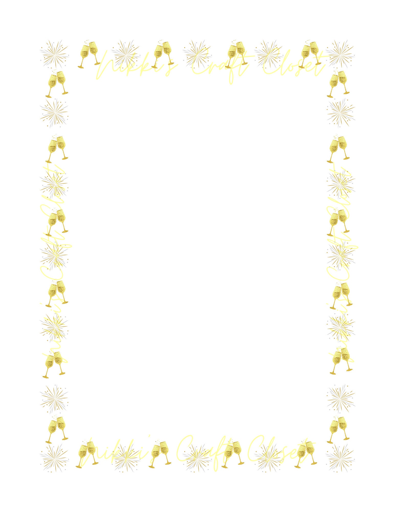 Gold Paper Borders, Golden Invitation Borders, Printable Holiday Frames ...