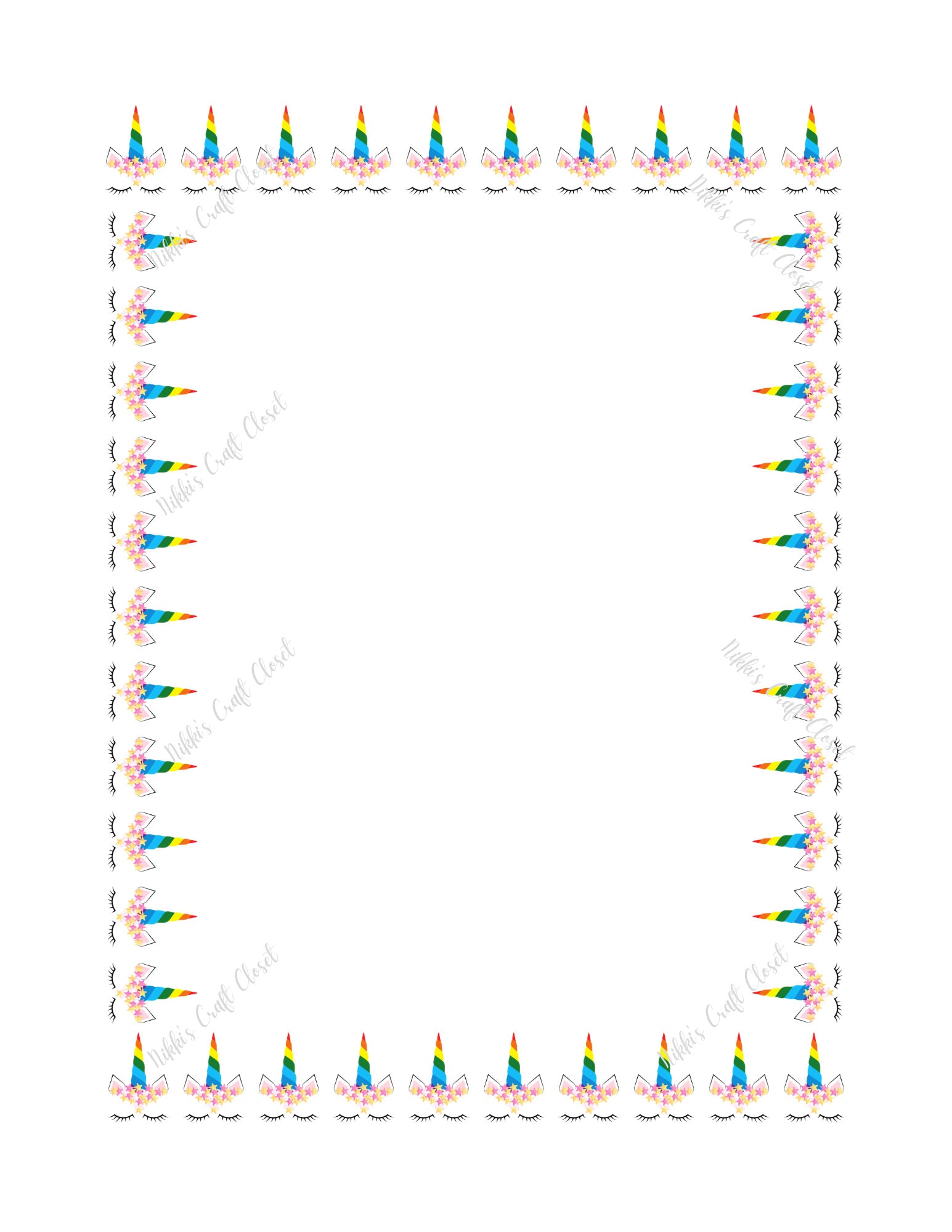 Girl Printable Paper Borders, Girl Invitation Frames, Set of Four ...