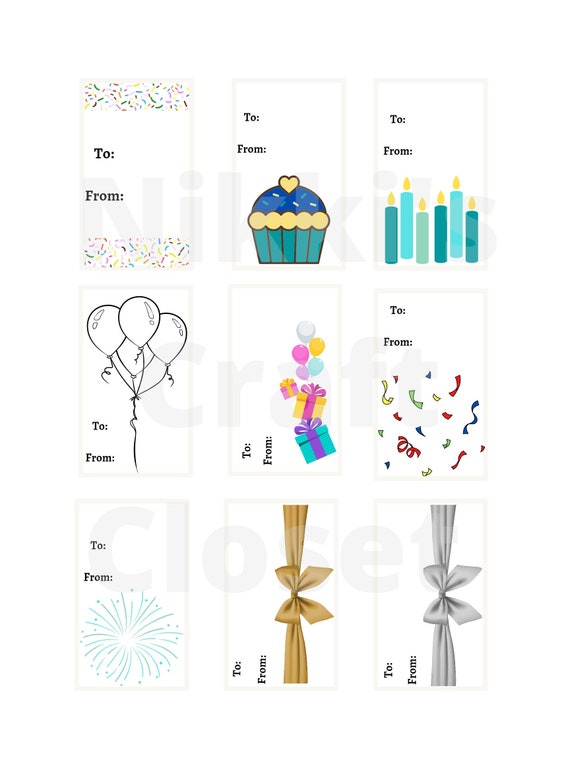 Printable Blank Present Tags Family Gift Tag Birthday Tag - Etsy