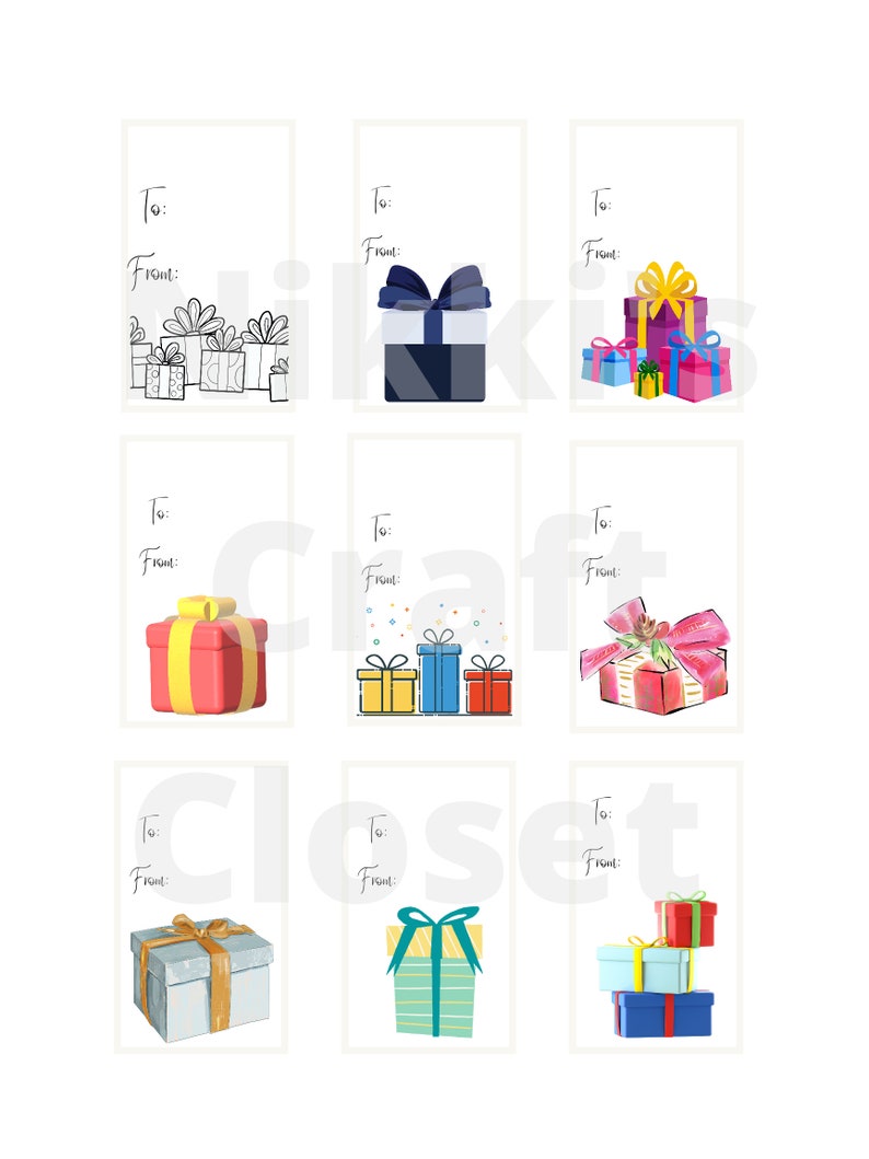 Printable Blank Present Tags Family Gift Tag Birthday Tag - Etsy