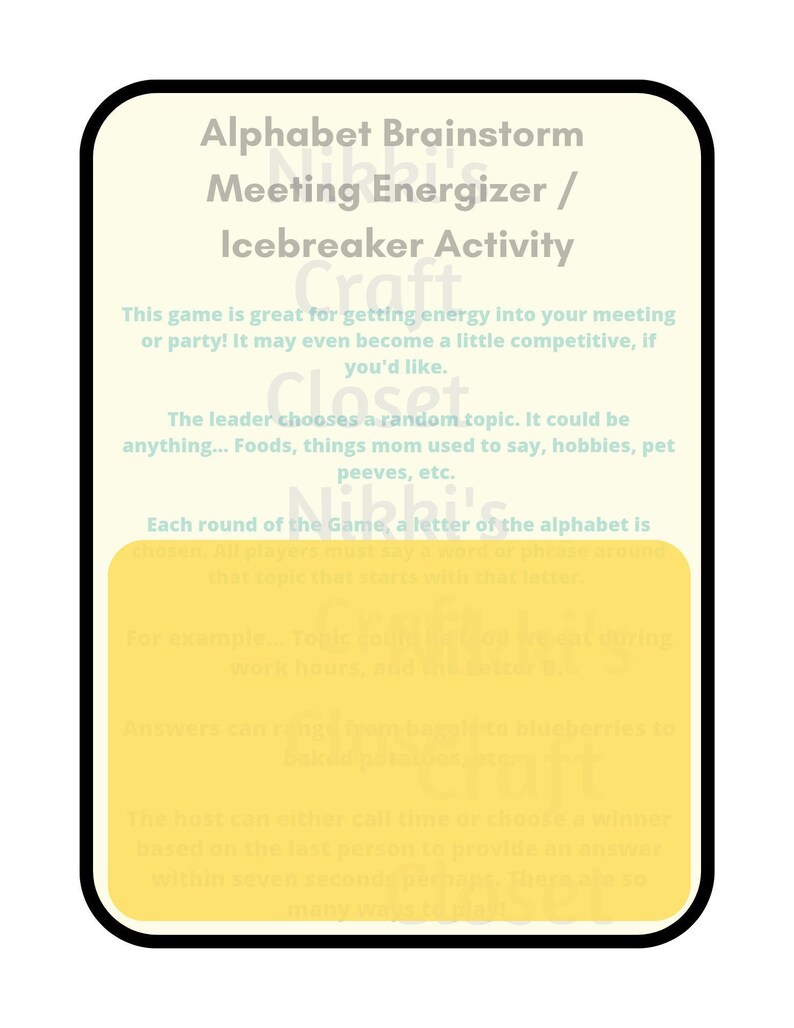 Personalized Printable Icebreaker Activity Meeting Icebreaker, Family ...