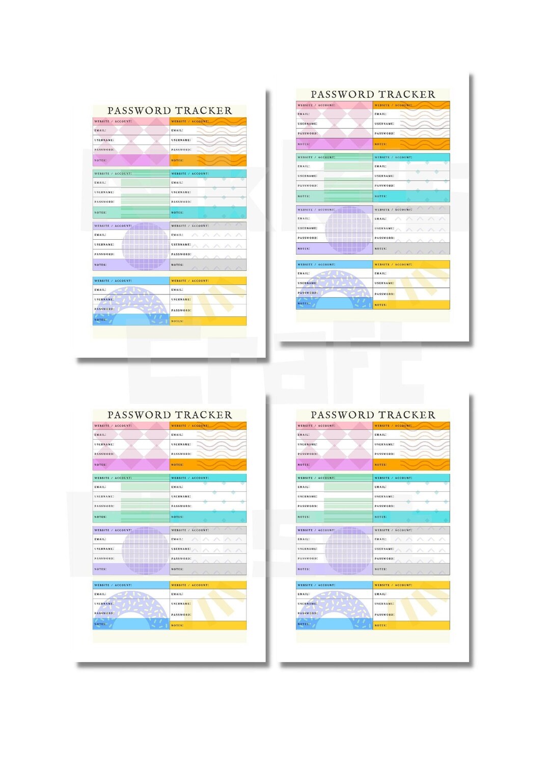Password Tracker Printable, Password Book, Password Keeper, Password ...