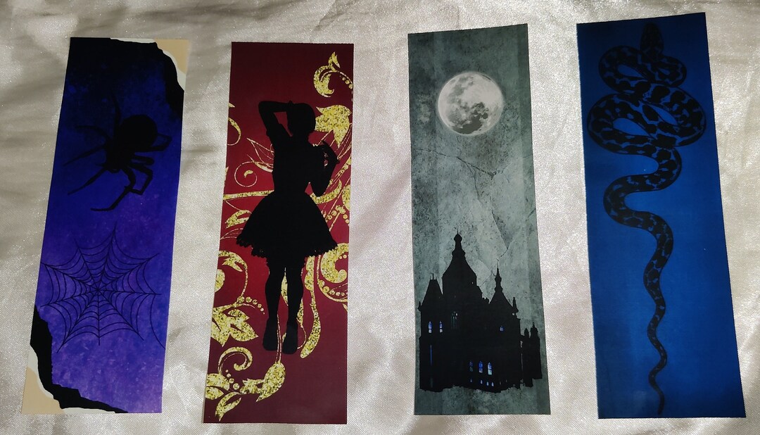 Evil Bookmarks, Set of Four Sturdy Dark Book Marks, Laminated Page ...