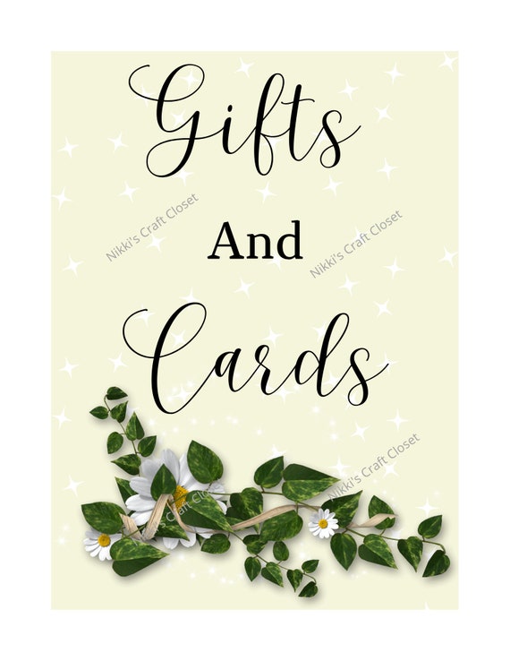 Gifts and Cards Printable Table Sign Set Gift Table Signs - Etsy