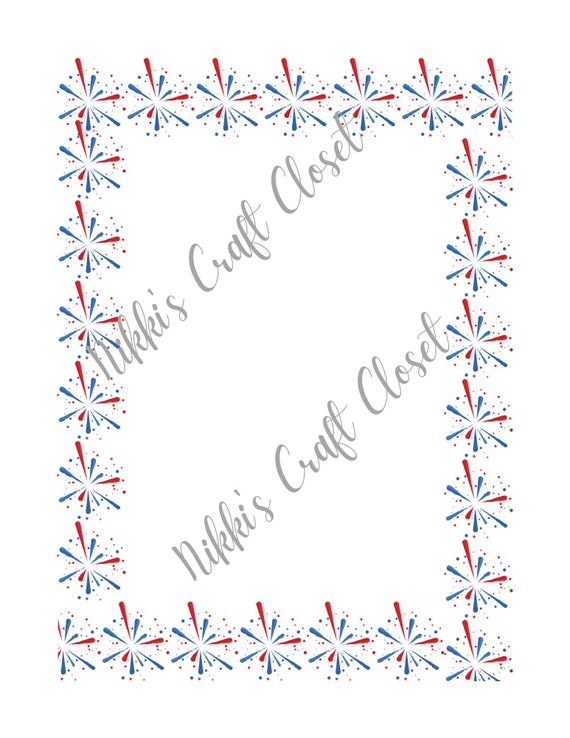 Printable Paper Borders Red White Blue Invitation Borders - Etsy