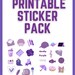 120 Printable Purple Sticker Set, Love Purple Stickers, Digital Sticker ...