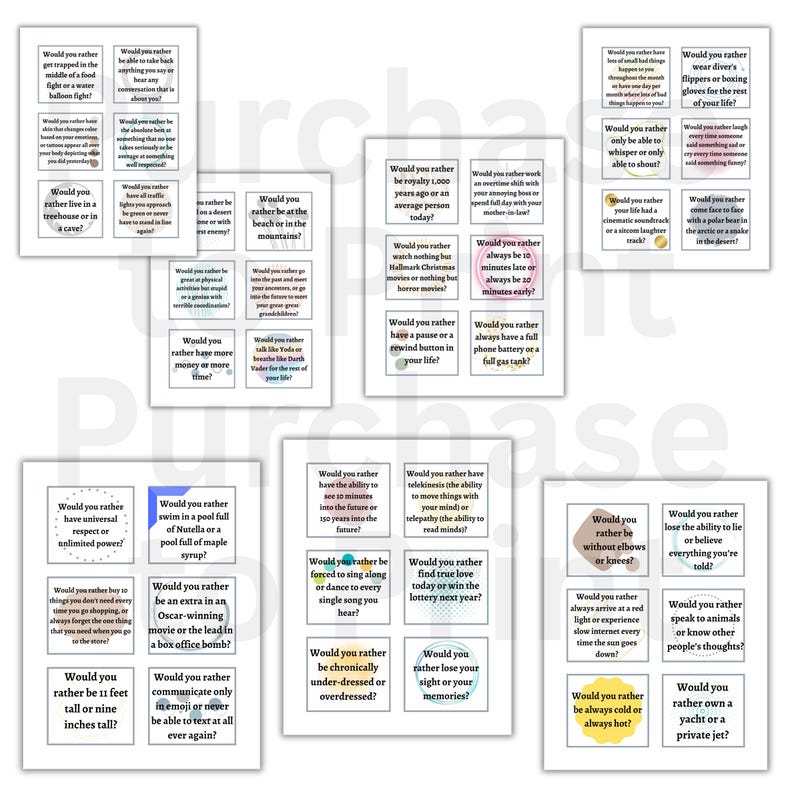 Personalized Icebreaker Printable Team Building Cards, Group or Family ...