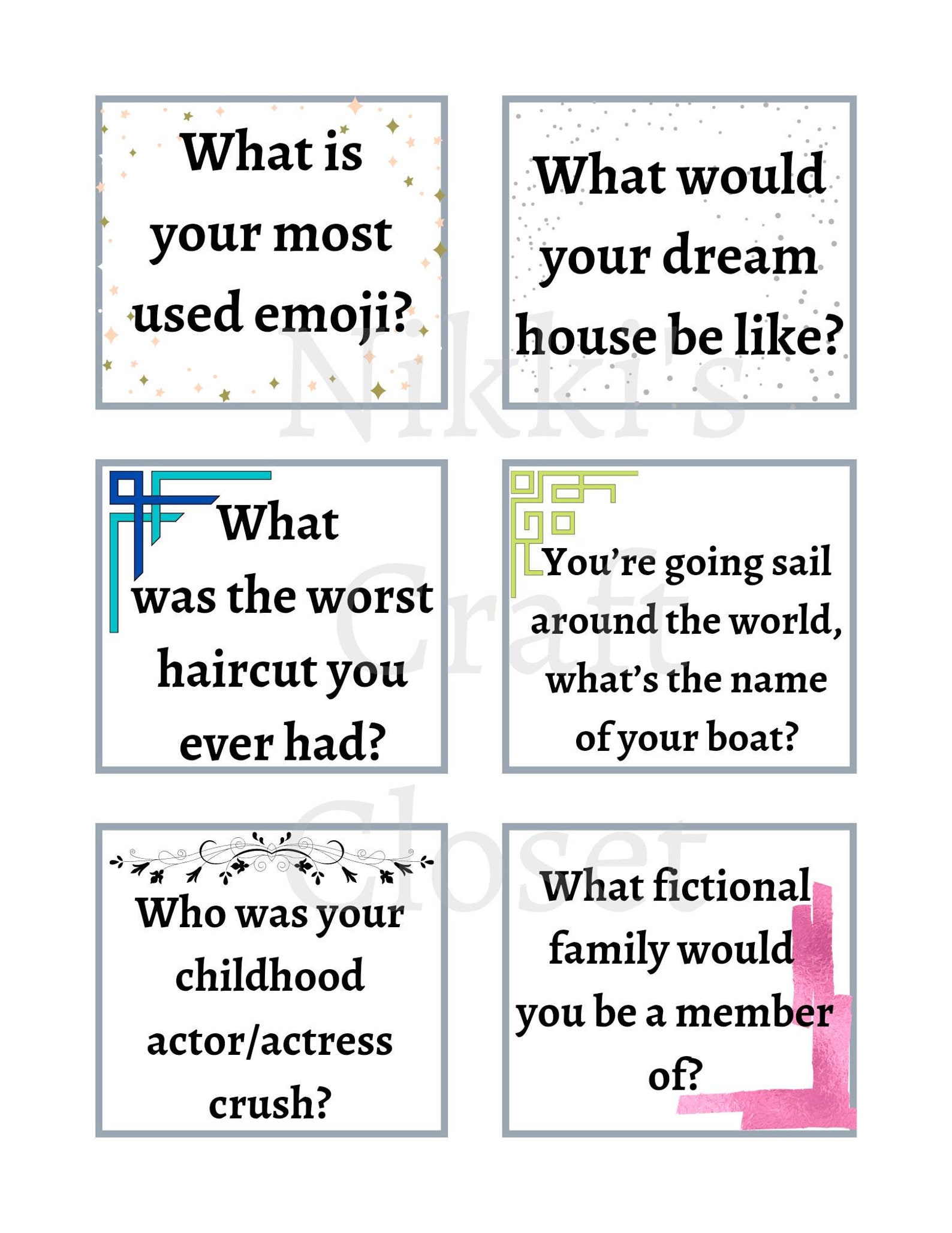 Personalized Icebreaker Printable Team Building Cards Group - Etsy