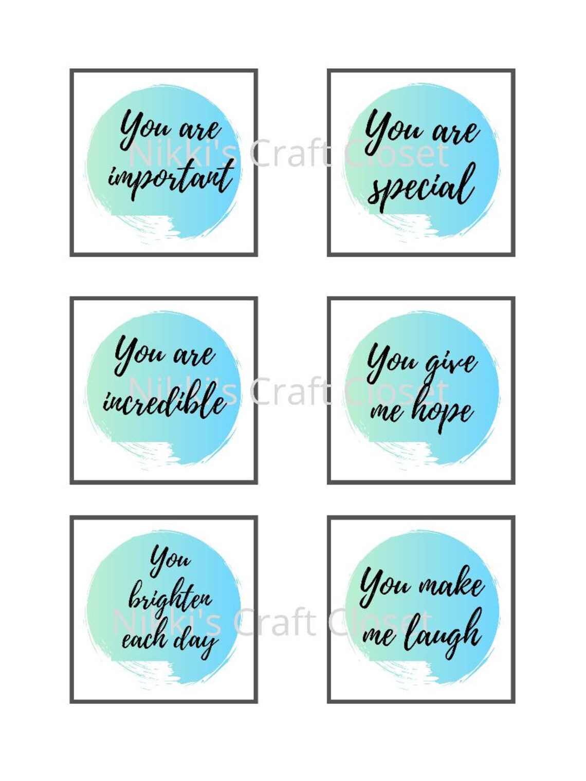Printable Affirmation and Encouragement Notes, Motivational Cards ...