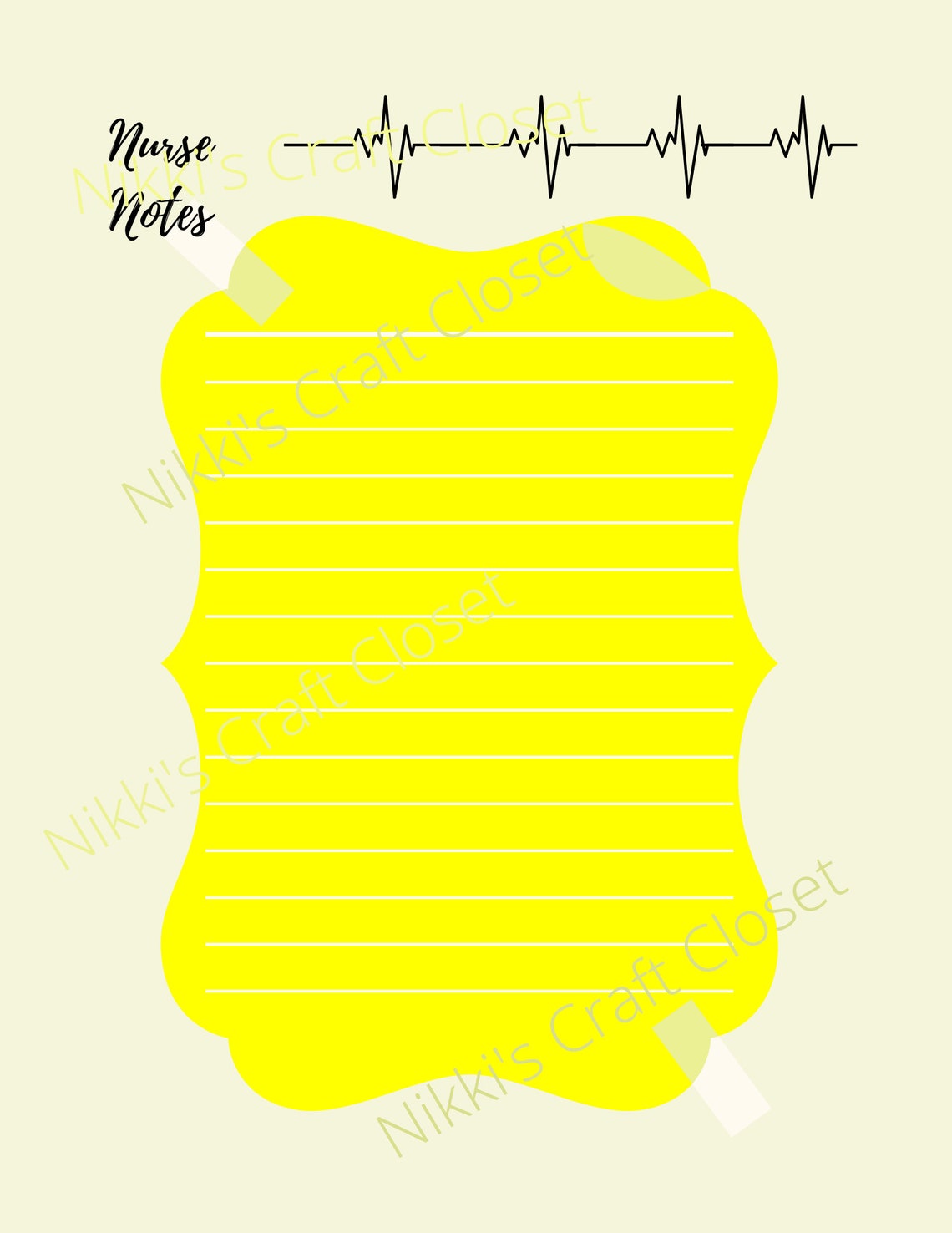 Printable Nurse Notes Note-taking Paper for Healthcare RN - Etsy