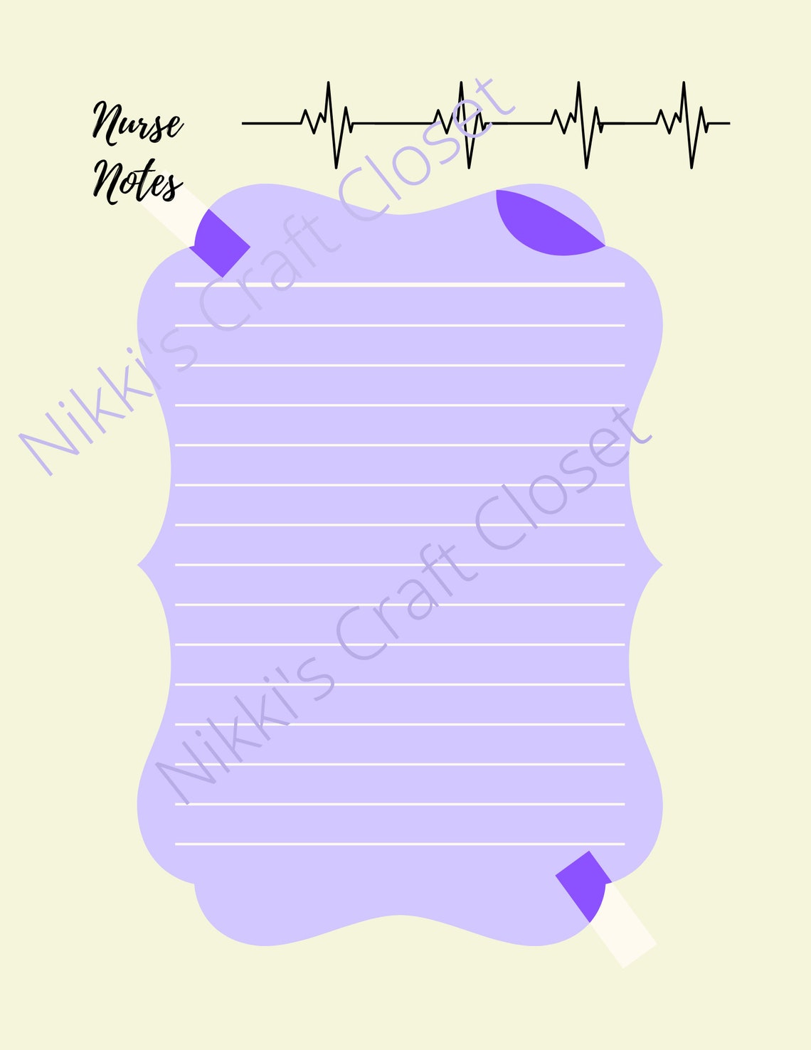 Printable Nurse Notes Note-taking Paper for Healthcare RN - Etsy