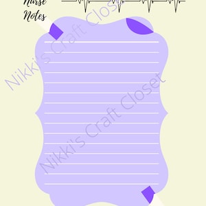 Printable Nurse Notes, Note-taking Paper for Healthcare RN, Colorful ...