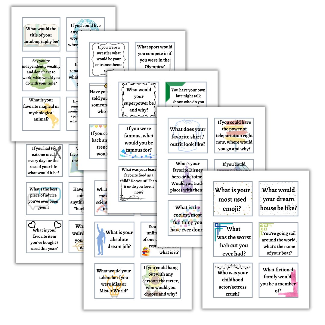 Personalized Icebreaker Printable Team Building Cards, Meeting ...