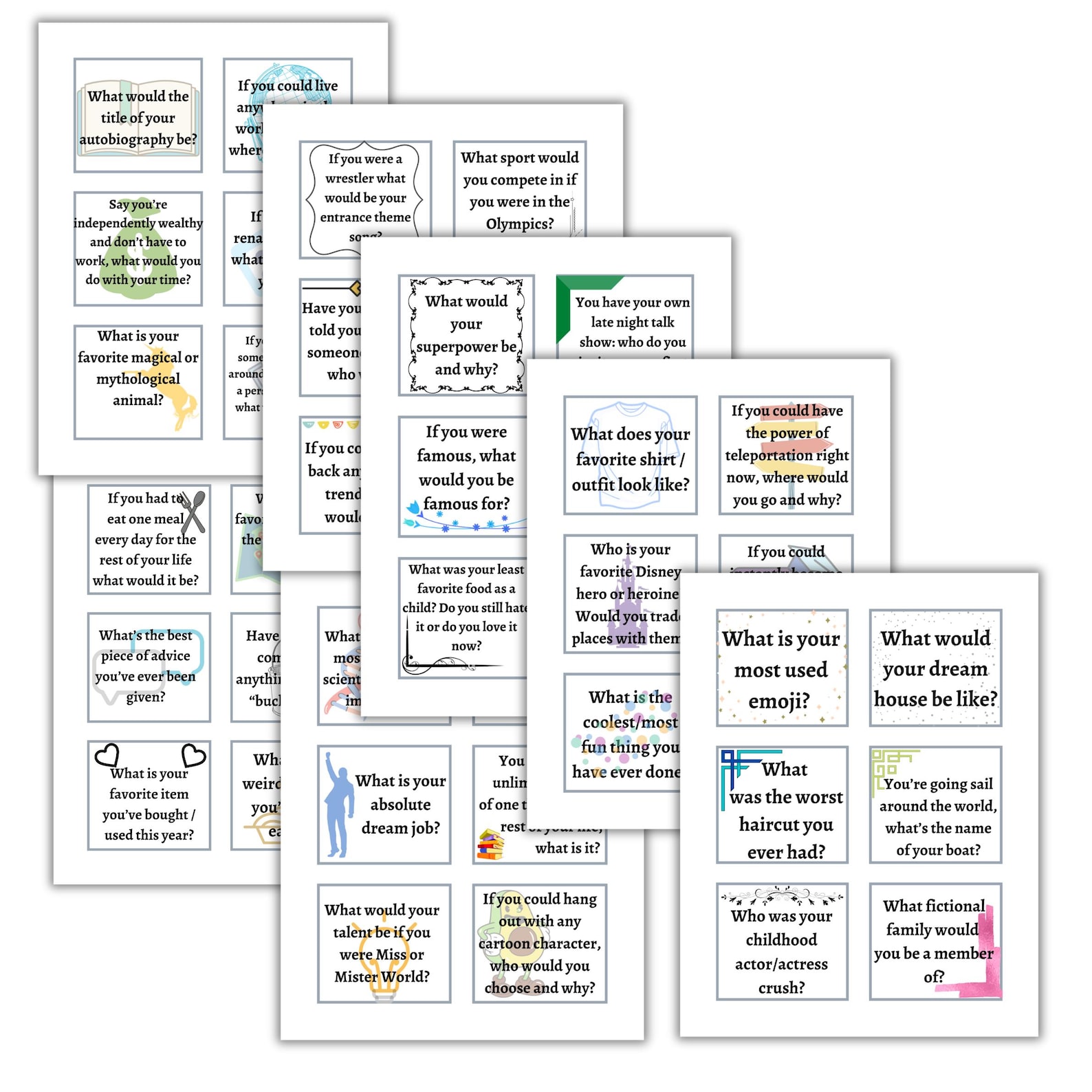 Personalized Icebreaker Printable Team Building Cards, Meeting ...