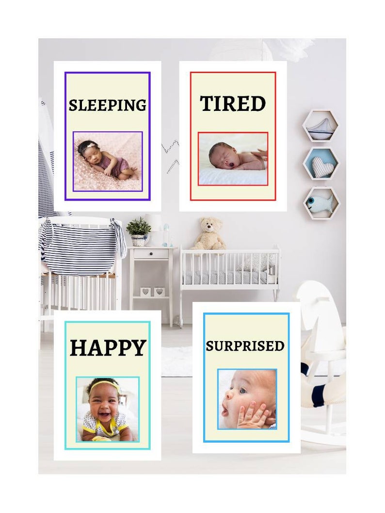 Ten Printable Baby Toddler Faces Flash Cards, Instant Digital Download ...